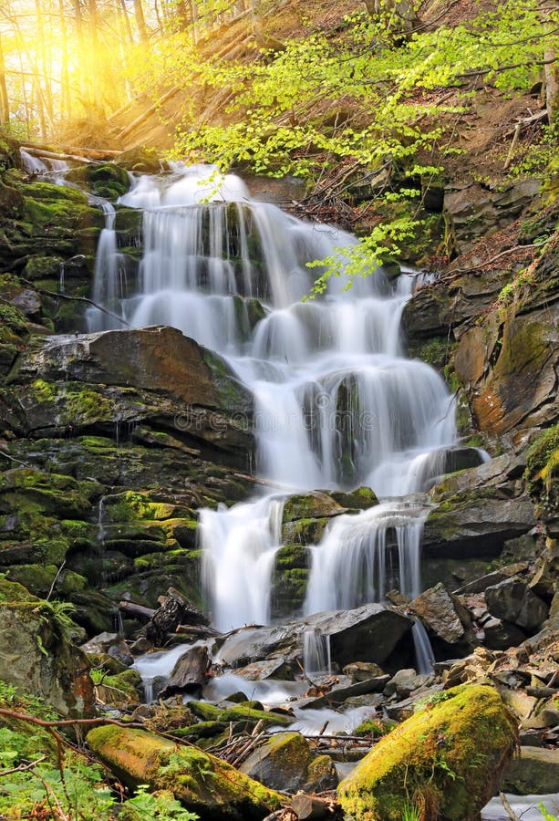 Nice waterfall stock image. Image of flow, light, beauty - 12500743