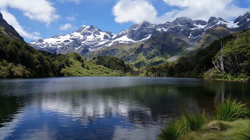 Nice weather in the lake stock image. Image of snow - 337673651