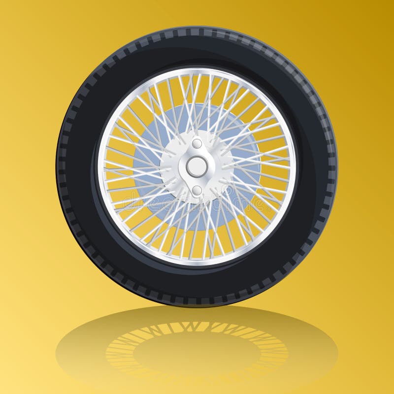 Nice Wheel with Spokes for Old Car Bugatti. Stock Vector - Illustration ...
