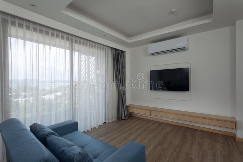 Nice White Stylish Modern Living Room Stock Image - Image of villa ...