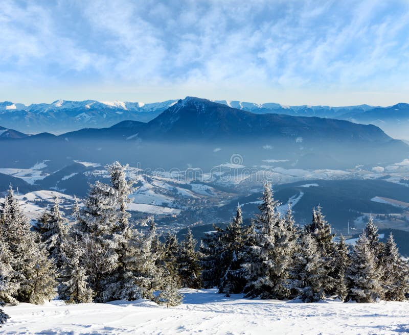 Nice Winter Scene in Mountains Stock Photo - Image of resort, scene ...