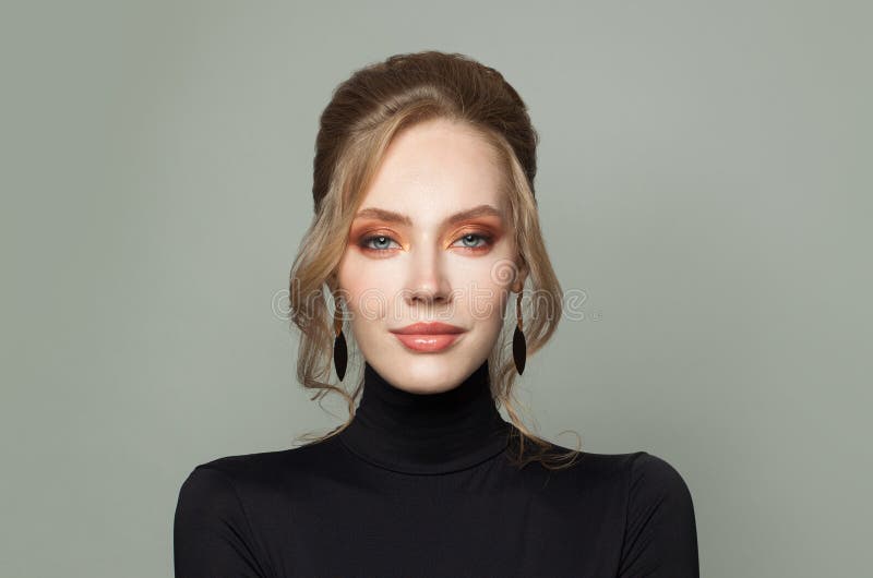 Nice Woman Face Close Up Portrait Stock Image - Image of cream, female ...