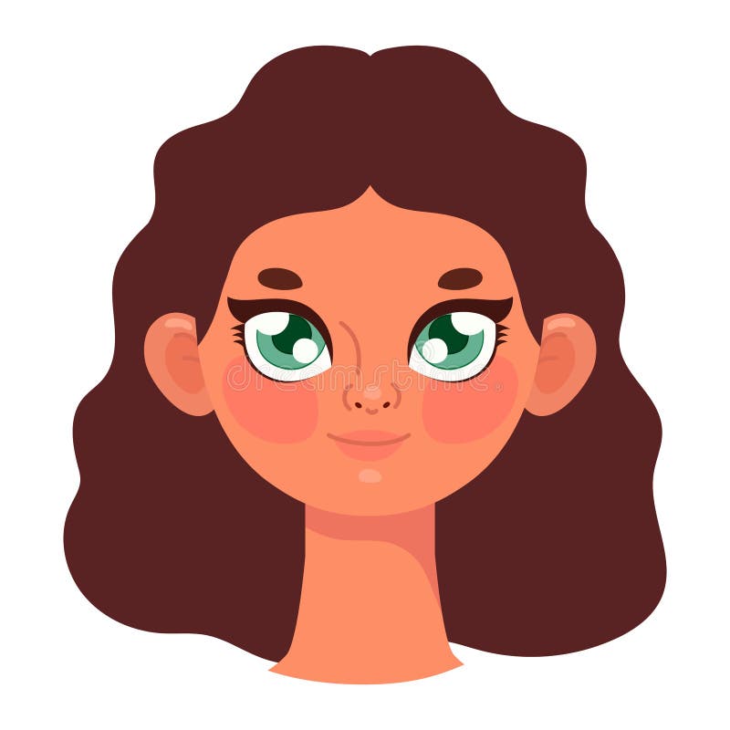 Nice woman face stock vector. Illustration of cute, hair - 246550418