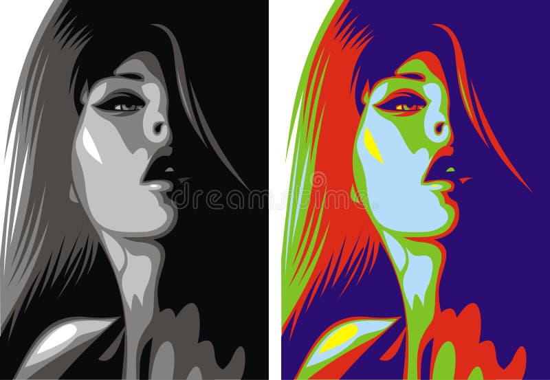 Nice head of woman stock vector. Illustration of beautiful - 56435453