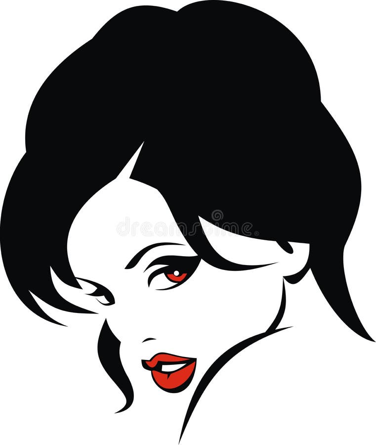 Nice head of woman stock vector. Illustration of beautiful - 56435453