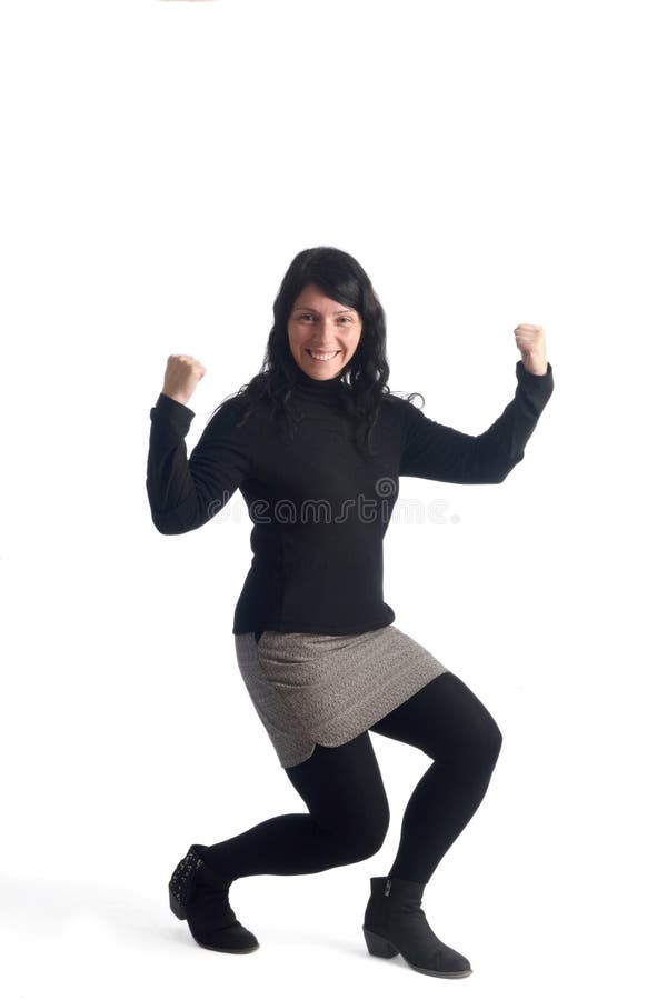 Nice woman making strength stock image. Image of isolated - 116266891