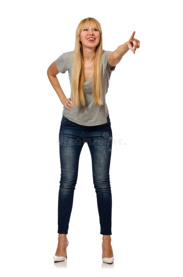 The Nice Woman Model Isolated on the White Background Stock Image ...