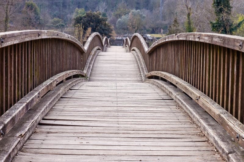 Nice Wooden Bridge with Arcs Stock Image - Image of grey, walk: 243319167