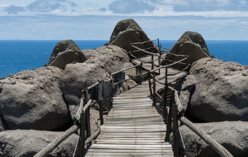 Nice Wooden Bridge at Island Stock Image - Image of shadow, fresh: 86226307