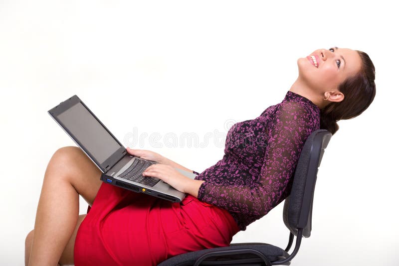 Nice work stock photo. Image of laptop, female, beautiful - 4819794