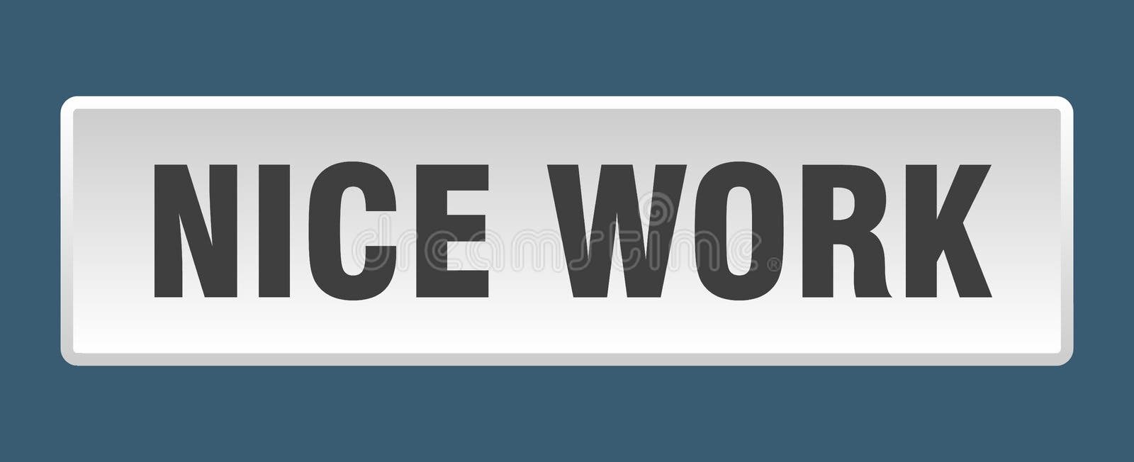 Nice Work Red Paper Speech Bubble Stock Vector - Illustration of ...