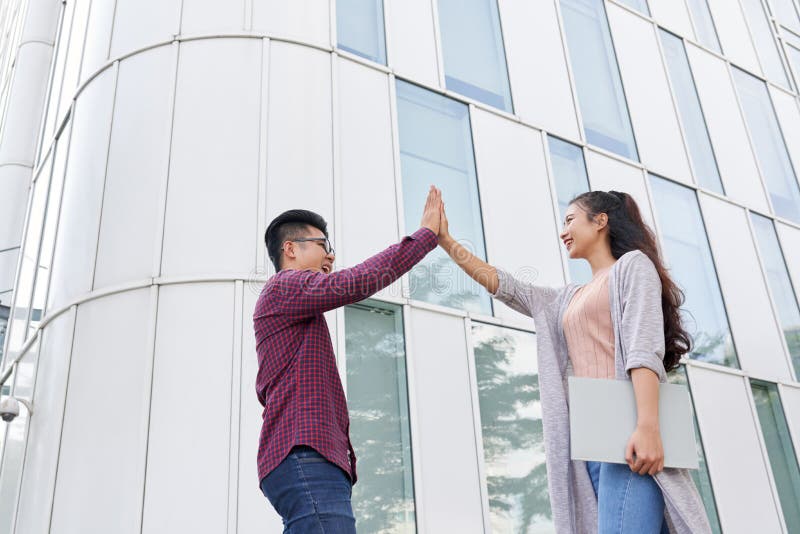 Nice work stock image. Image of skyscraper, smiling - 105441923