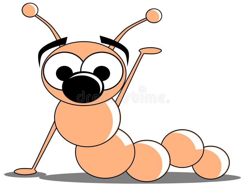 Nice Worm cartoon isolated stock vector. Illustration of color - 62687512