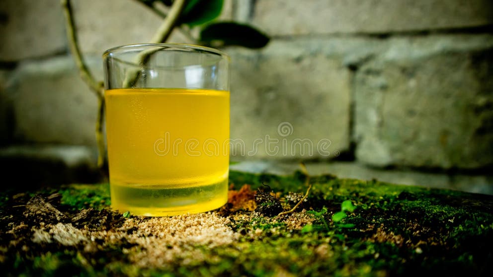 Nice Yellow Colored Drink in the Glass Stock Image - Image of clean ...