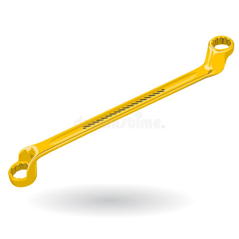 Golden wrench stock illustration. Illustration of industrial - 34301703