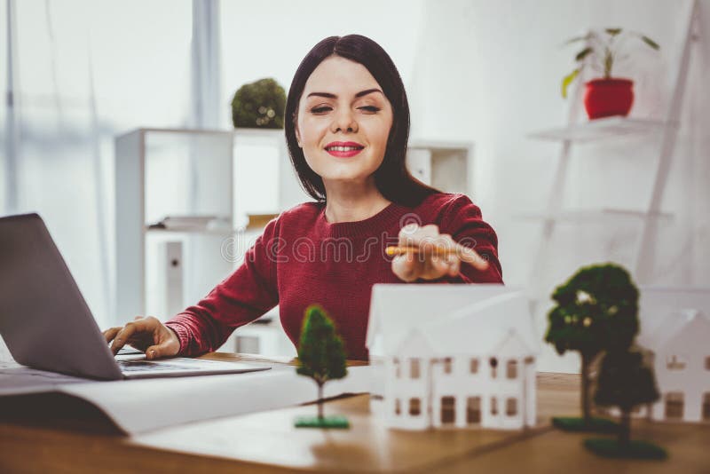 Nice Young Woman Working on a Project Stock Photo - Image of caucasian ...