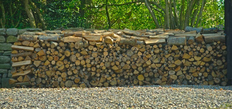 Nicely Assorted Pile of Wood for Winter Stock Image - Image of heat ...