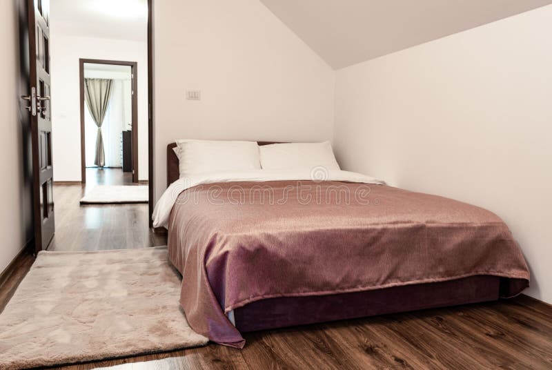 Nicely Furnished Bedroom Inside a Modern House, Flat Stock Photo ...