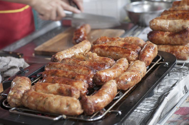 Nicely grilled sausages stock image. Image of mouthwatering - 28276007