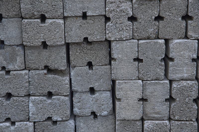 Stack of Cement Blocks at the Construction Site Stock Photo - Image of ...
