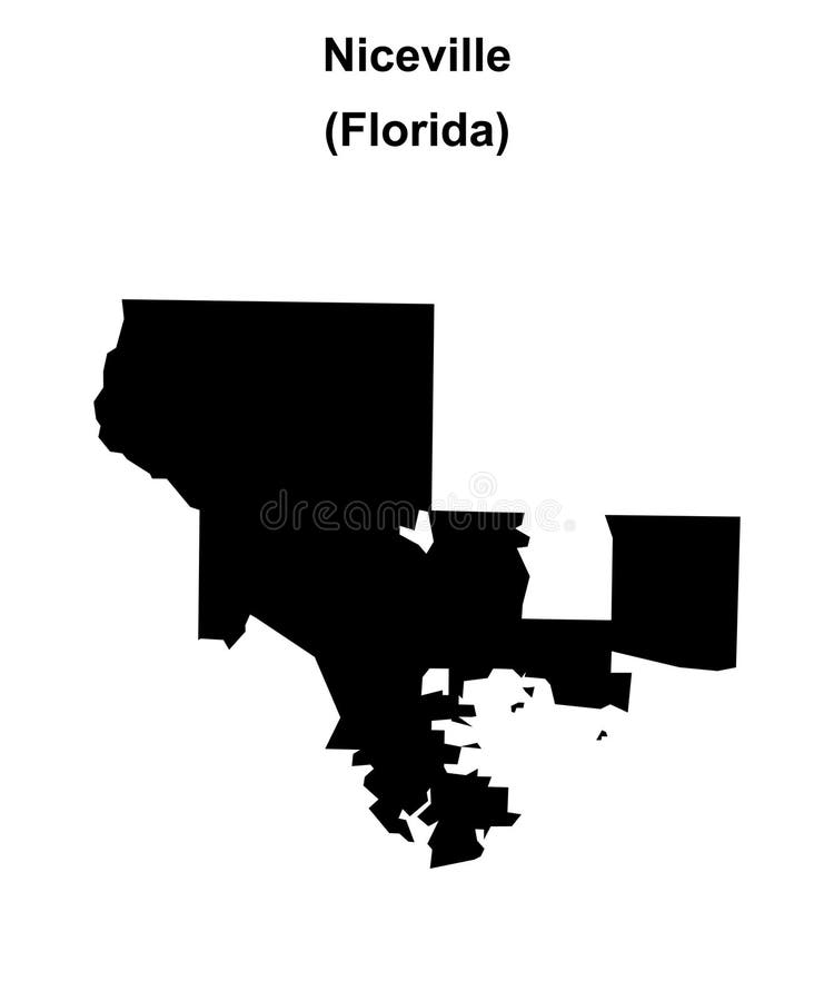 Niceville outline map stock vector. Illustration of outline - 357254136