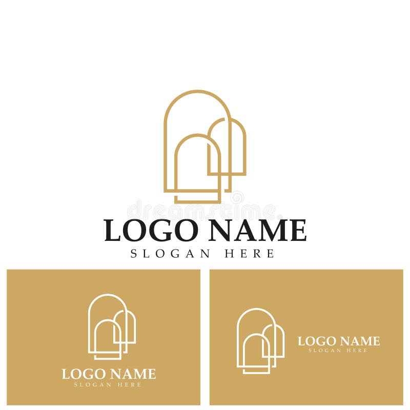 Niche Door Window Shape Logo Vector Icon Illustration. Stock Vector ...