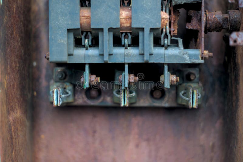 Niche of an Old Broken Electrical Panel Stock Image - Image of ...