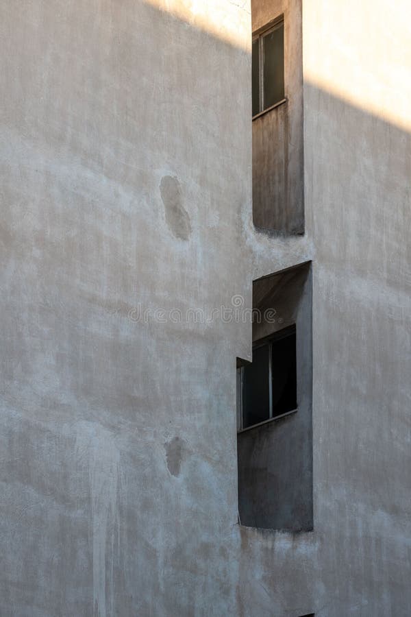 Niche Windows and Concrete Wall Stock Image - Image of contemporary ...