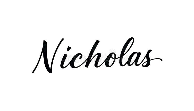 Nicholas Name in Stylish Cursive Calligraphy Handwriting Stock Image ...