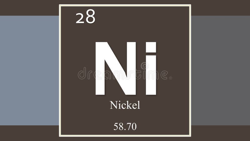 Nickel Chemical Element Symbol on Blue and Gray Solid Background Stock ...