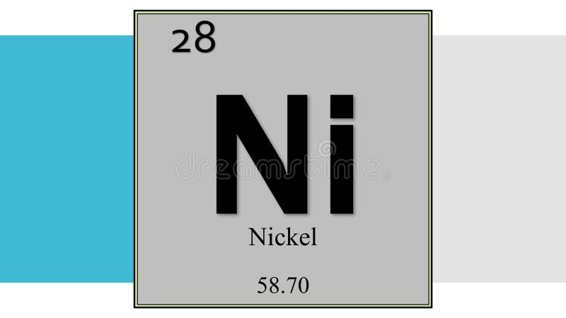 Nickel Chemical Element Symbol on Cyan Gray Colored Solid Background ...