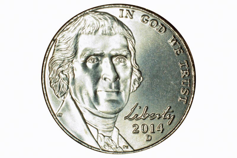 Thomas Jefferson Nickel Coin Stock Photo - Image of coin, united: 10130410