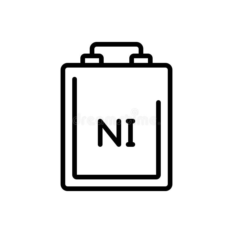 Black Line Icon for Nickel, Atom and Atomic Stock Vector - Illustration ...
