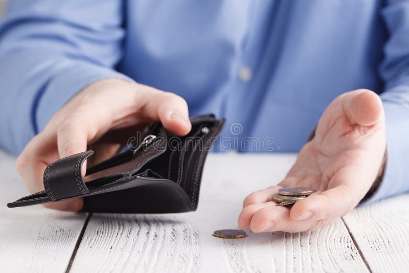 Nickel Money and Empty Wallet Stock Photo - Image of adult, nickel ...
