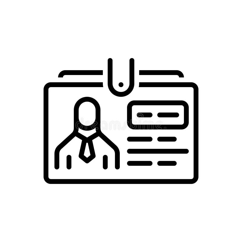 Black Line Icon for Nickname, User and Card Stock Vector - Illustration ...