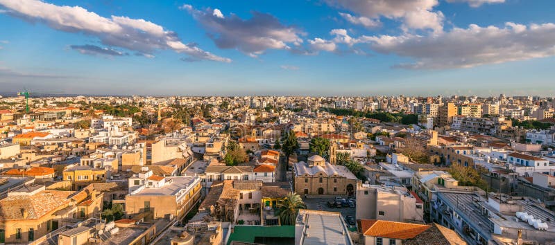 Nicosia City, Panoramic View. Old Town Stock Photo - Image of european ...