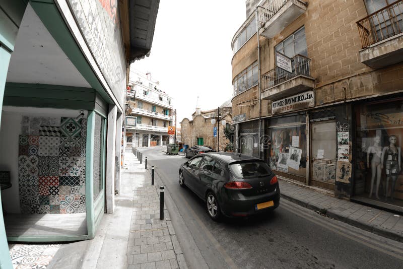 Nicosia, Cyprus - April 14, 2019: Road in Old Town of Nicosia Editorial ...