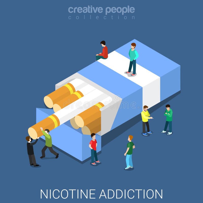 Nicotine Addiction Cigarette Pack Flat Isometric Vector 3d Stock Vector ...