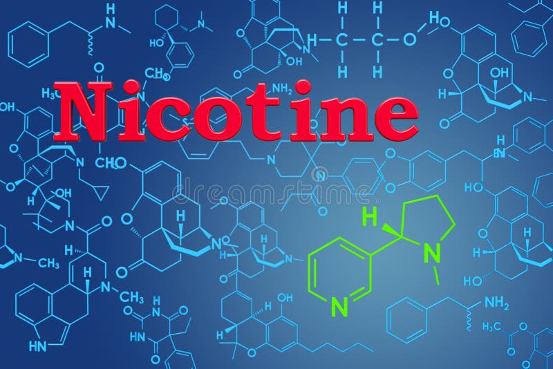 Chemical Structure Of Nicotine Stock Illustration - Illustration of ...