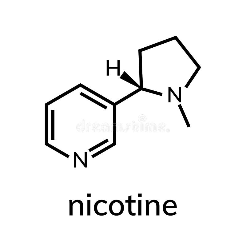Nicotine chemical formula stock vector. Illustration of biochemistry ...