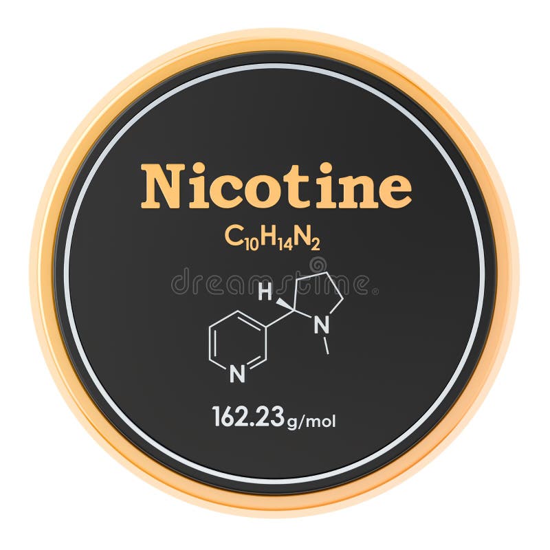 Nicotine Circle Icon, 3D Rendering Isolated on White Background Stock ...