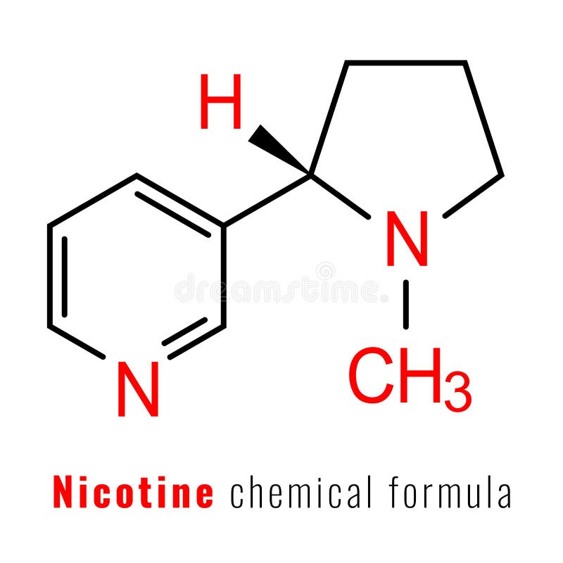 Nicotine vector molecule stock vector. Illustration of alkaloid - 218566490