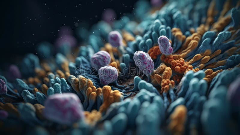 Nicotinic Receptor Communication Under Microscope Stock Illustration ...