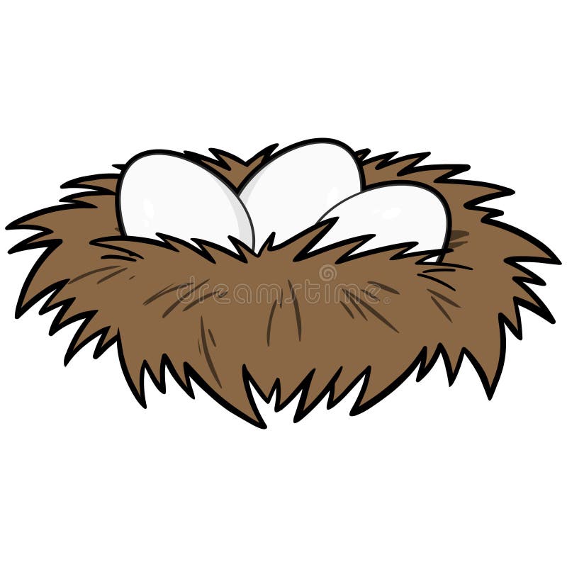 Nid d'oiseau illustration de vecteur. Illustration du animal - 53667416