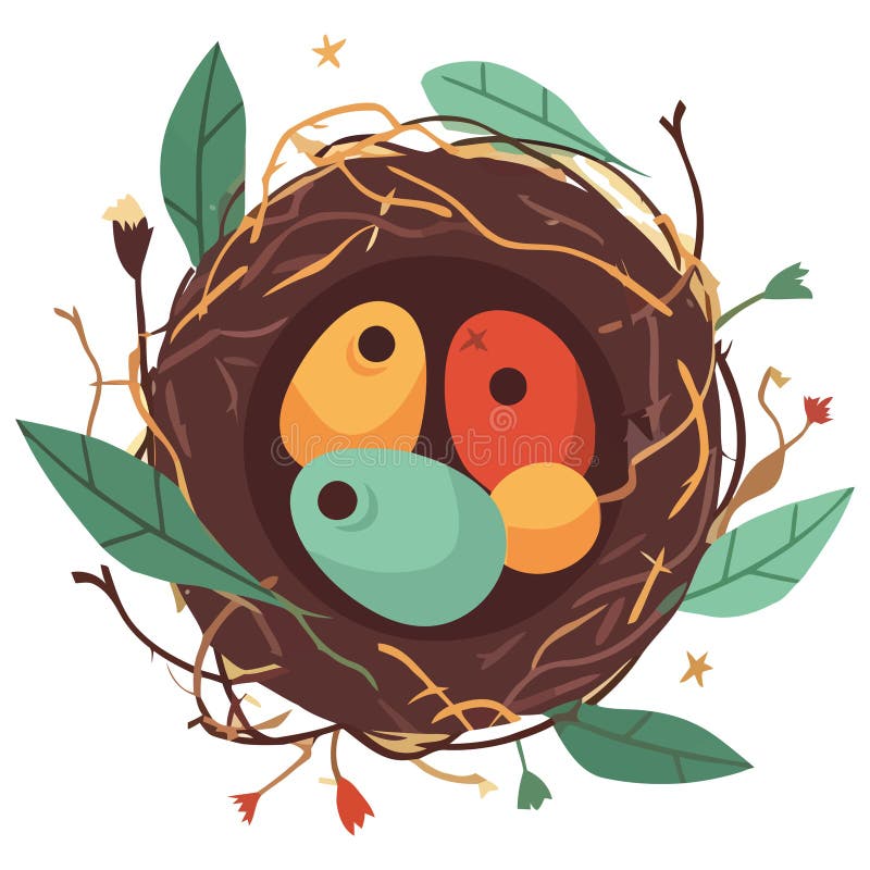Nido animado de animales ilustración del vector. Ilustración de bosque ...