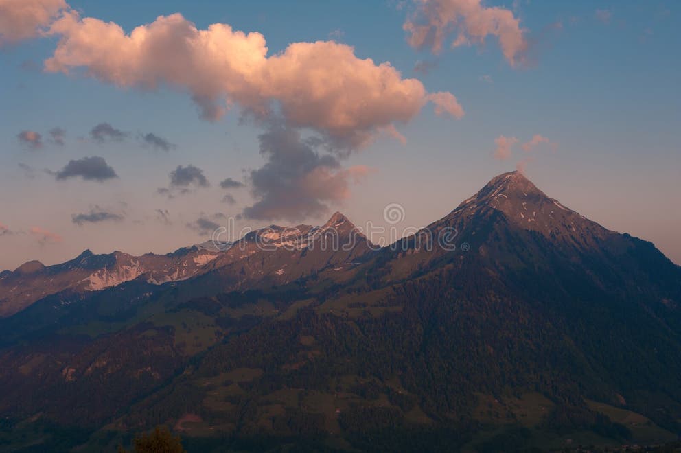Niesen summit stock photo. Image of blue, walking, sunrise - 25766380