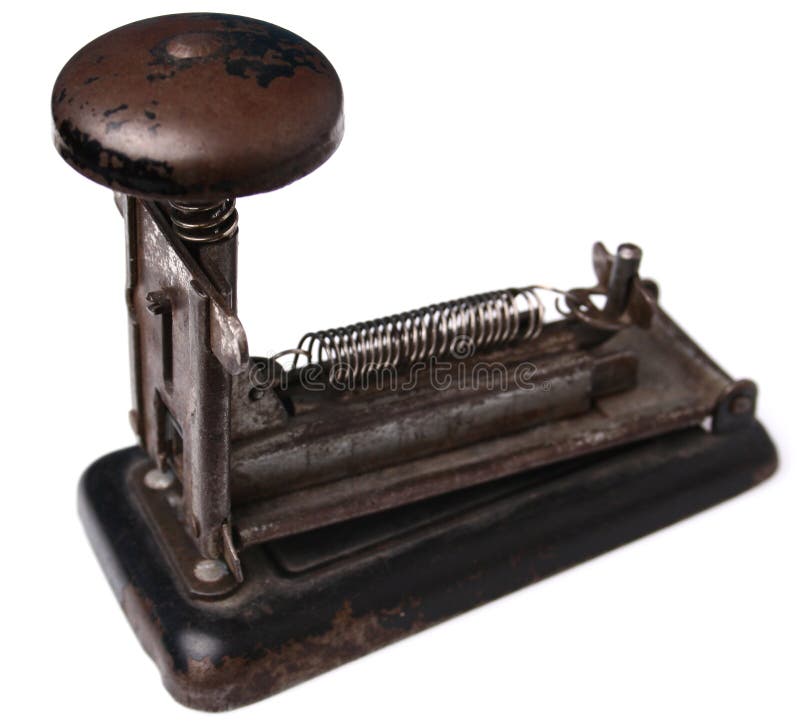 Antieke nietmachine stock afbeelding. Image of apparatuur - 10454439