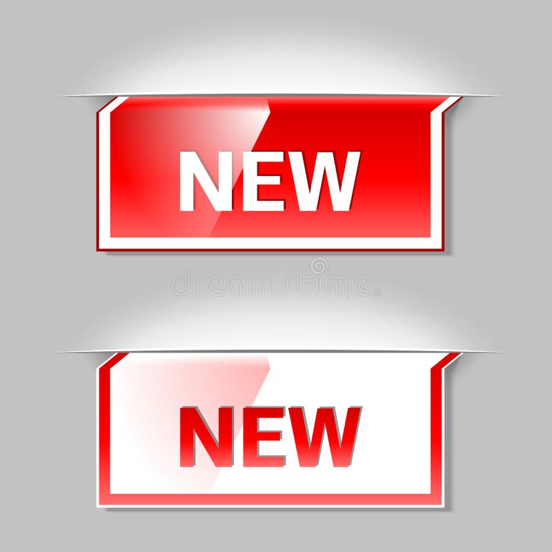 Nieuwe Vector Stickers, Moderne Labels En Rode Hoekbanners Vector ...