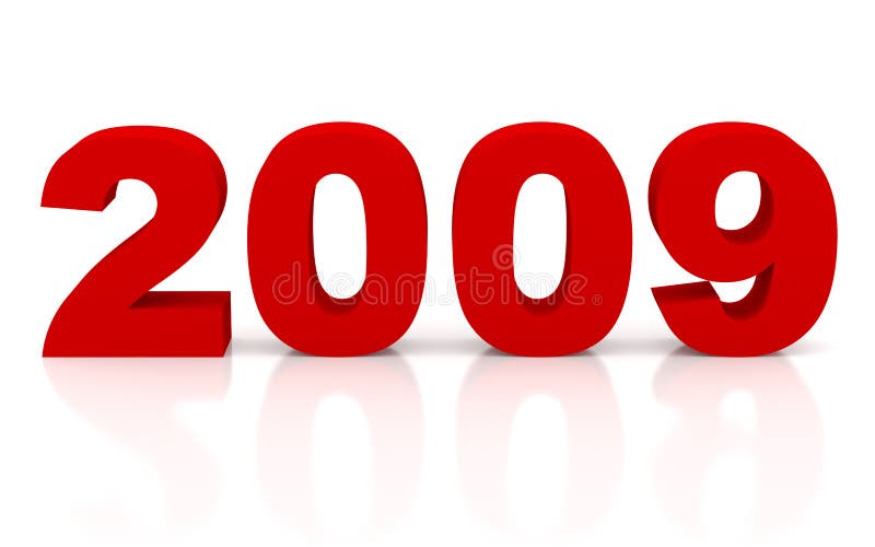 Nieuw jaar 2009 stock illustratie. Illustration of drie - 6664546