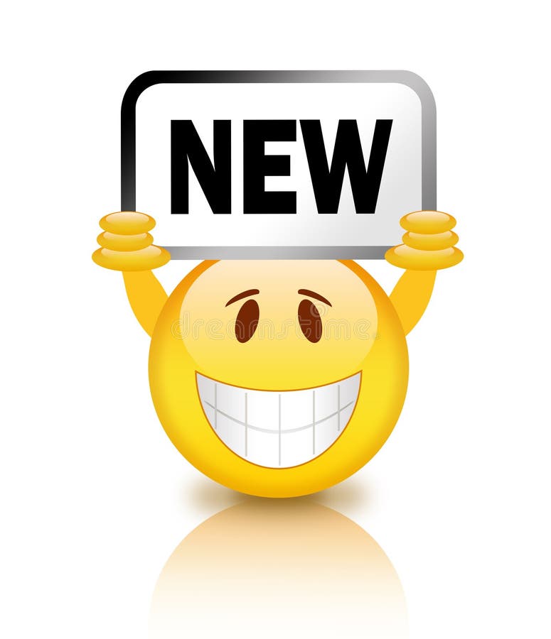 Nieuwe smiley stock illustratie. Illustration of pictogram - 24717155